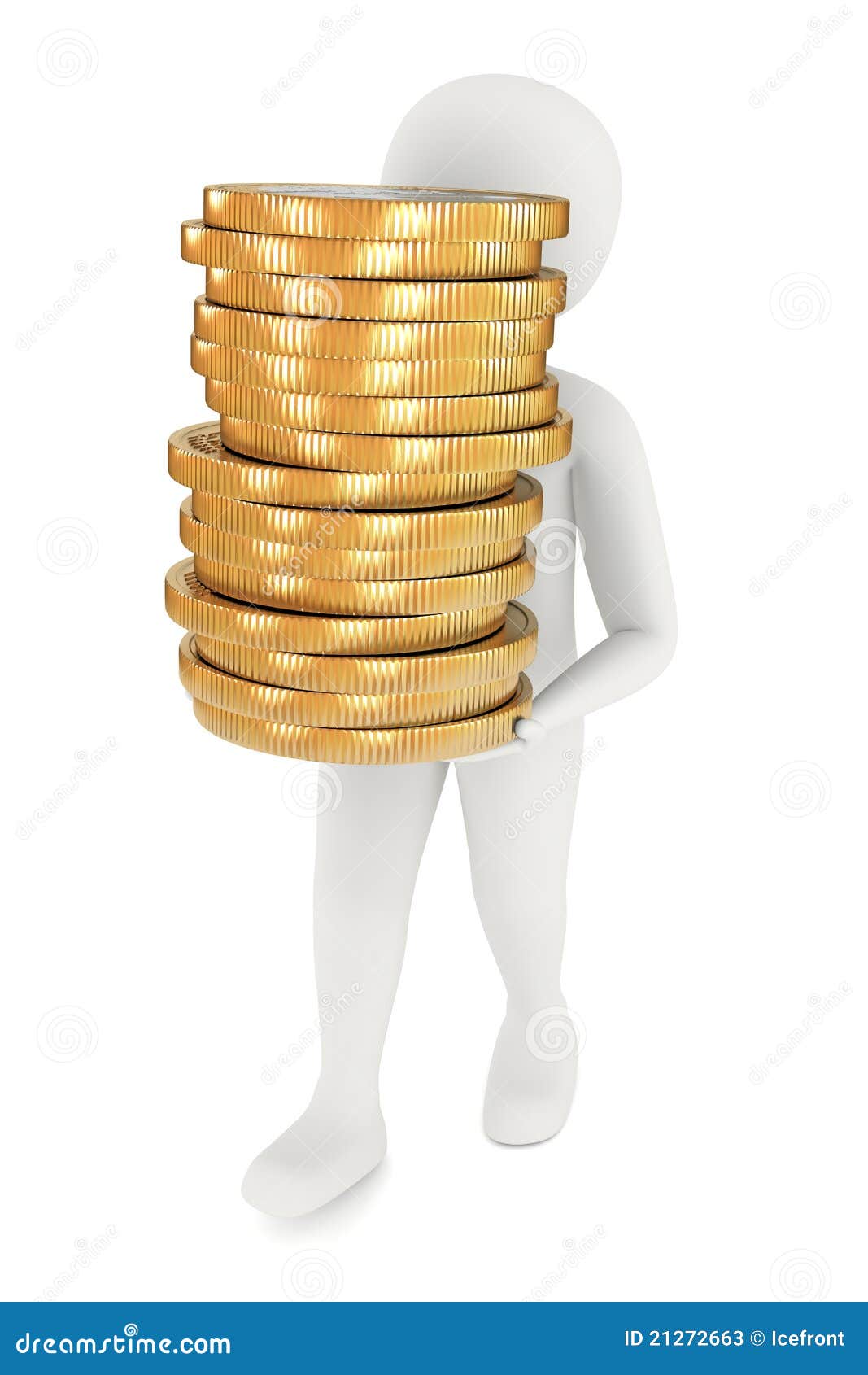3d Man Carrying Coins Royalty-Free Stock Photography | CartoonDealer ...