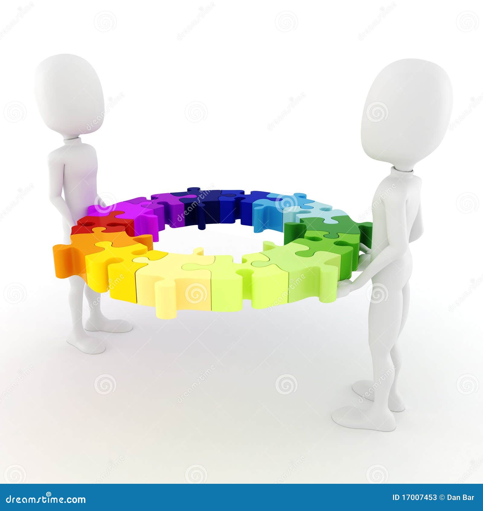 3d Man Carrying a Colorful Puzzle Stock Illustration - Illustration of ...