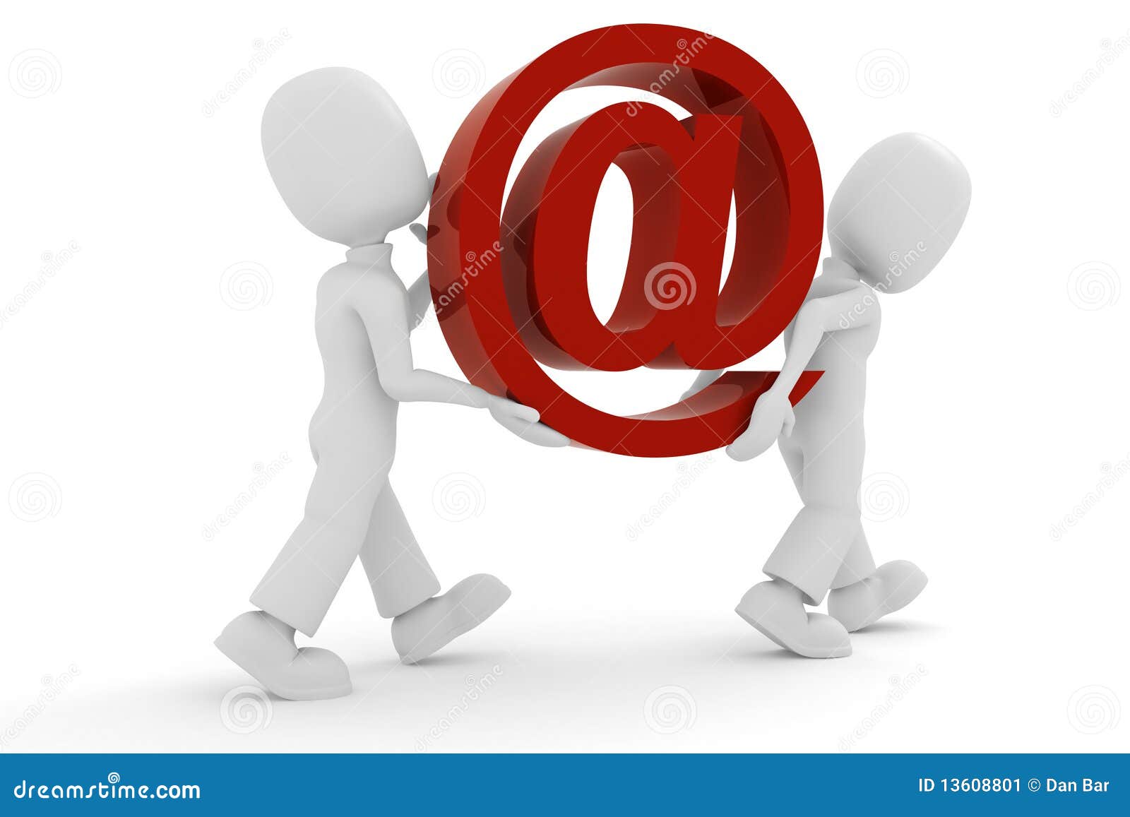 3d Man Carrying the E-mail Symbol Stock Illustration - Illustration of ...