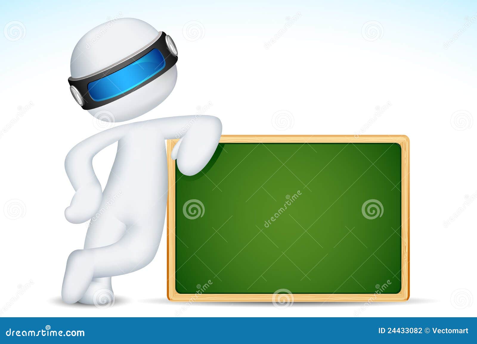 3d Man with Chalk Board stock vector. Illustration of corporate - 24433082