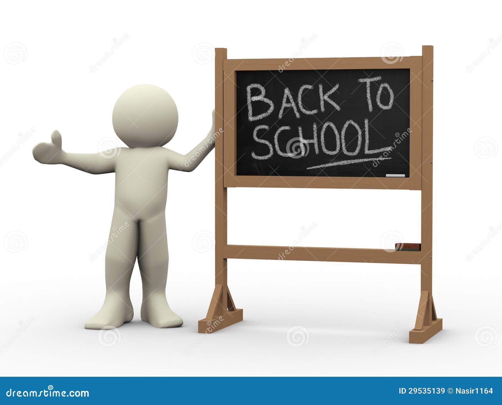 3d man with chalkboard stock illustration. Illustration of college ...