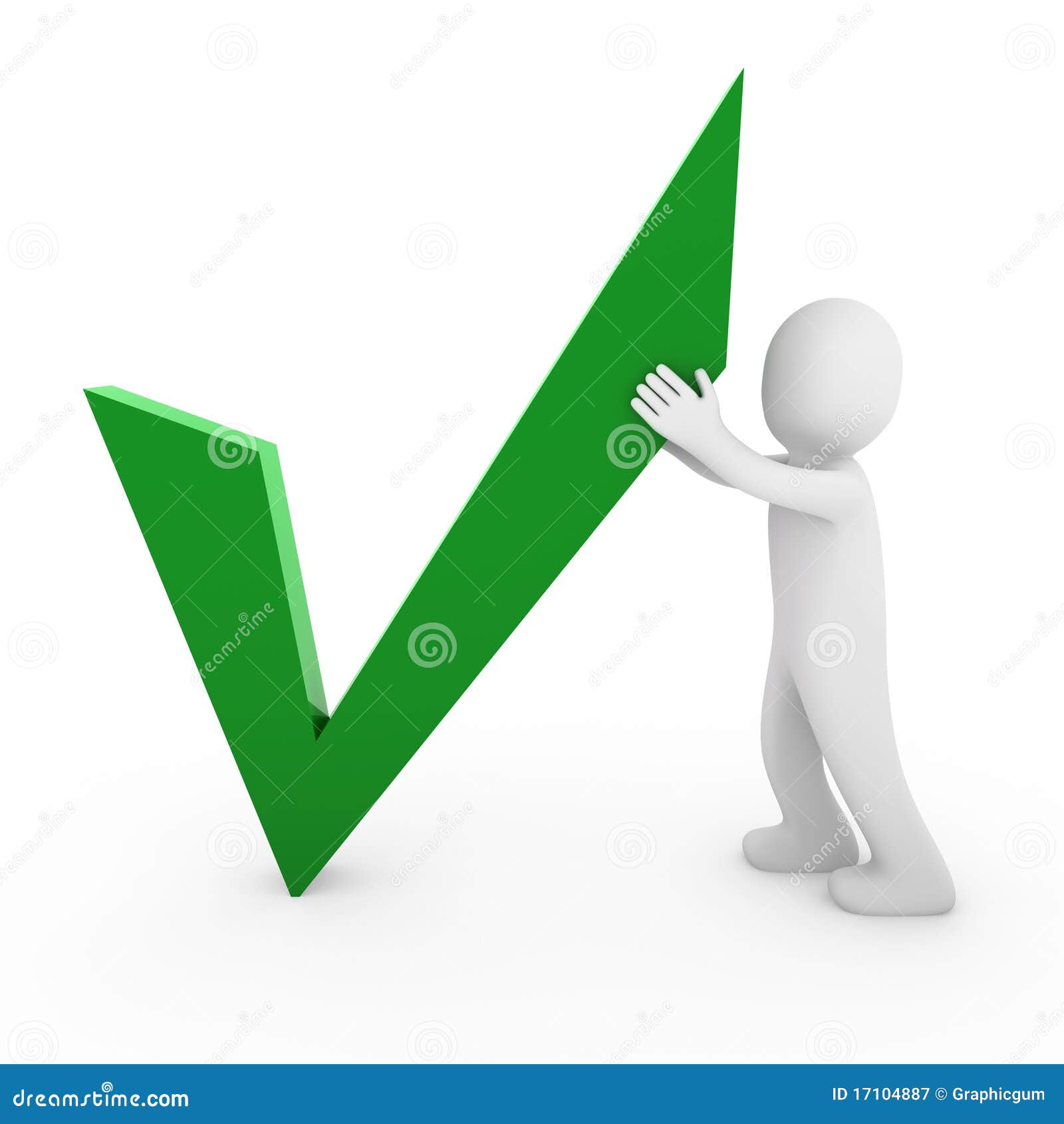 3d Man Check Green Royalty Free Stock Photography - Image: 17104887