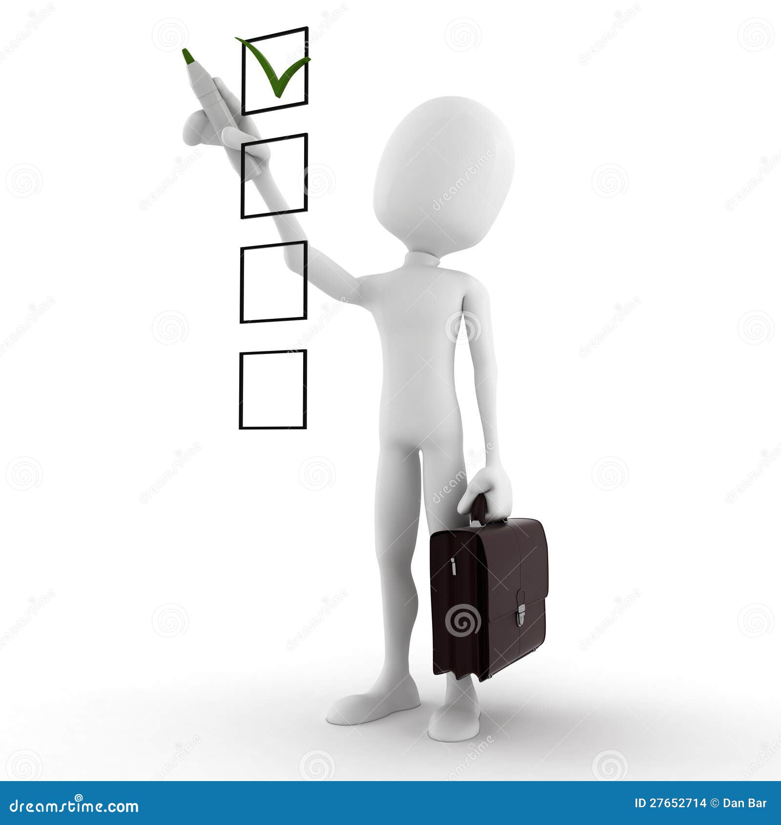 3d man and check list stock illustration. Illustration of activity ...