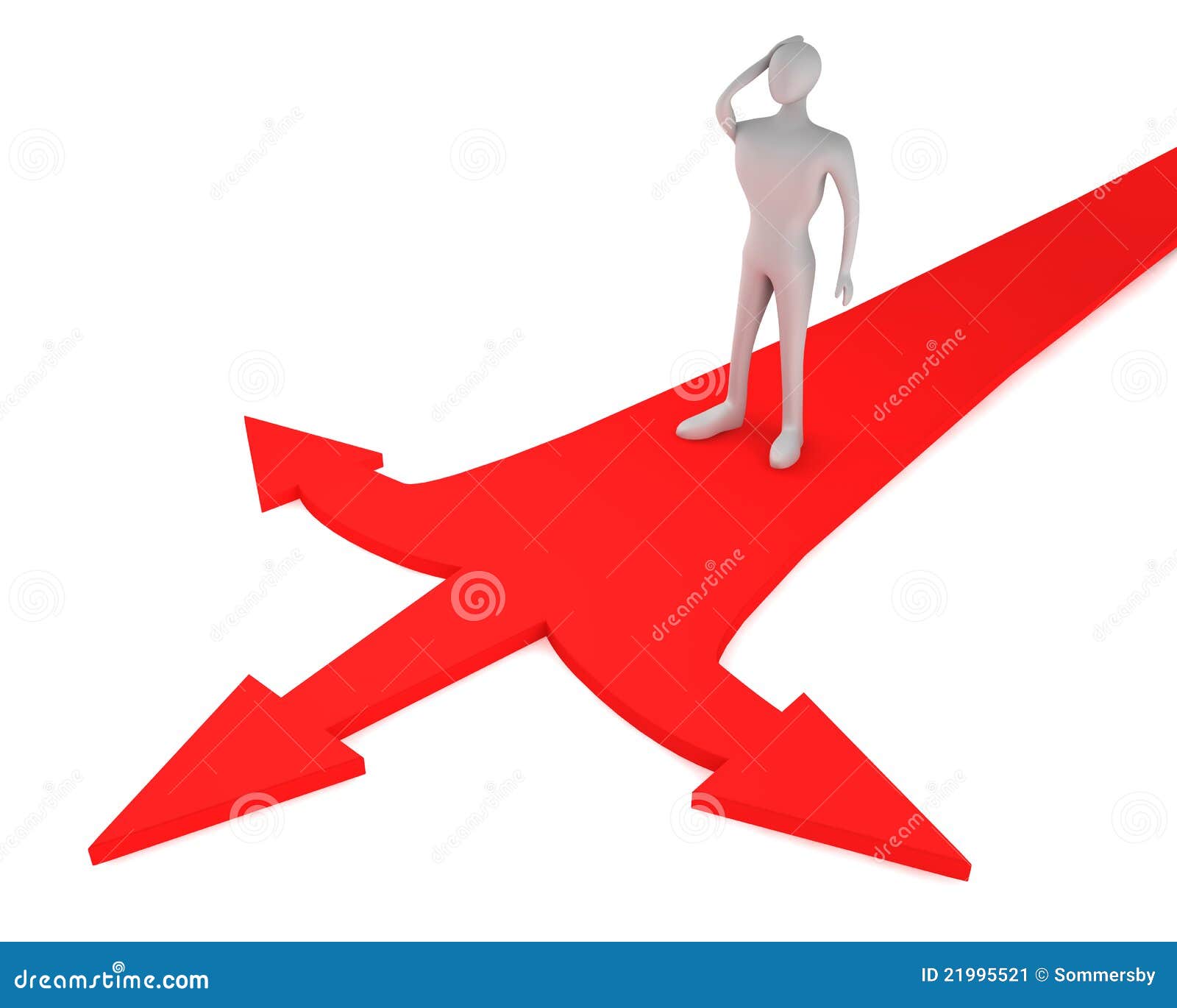 3d man before a choice stock illustration. Illustration of passage ...
