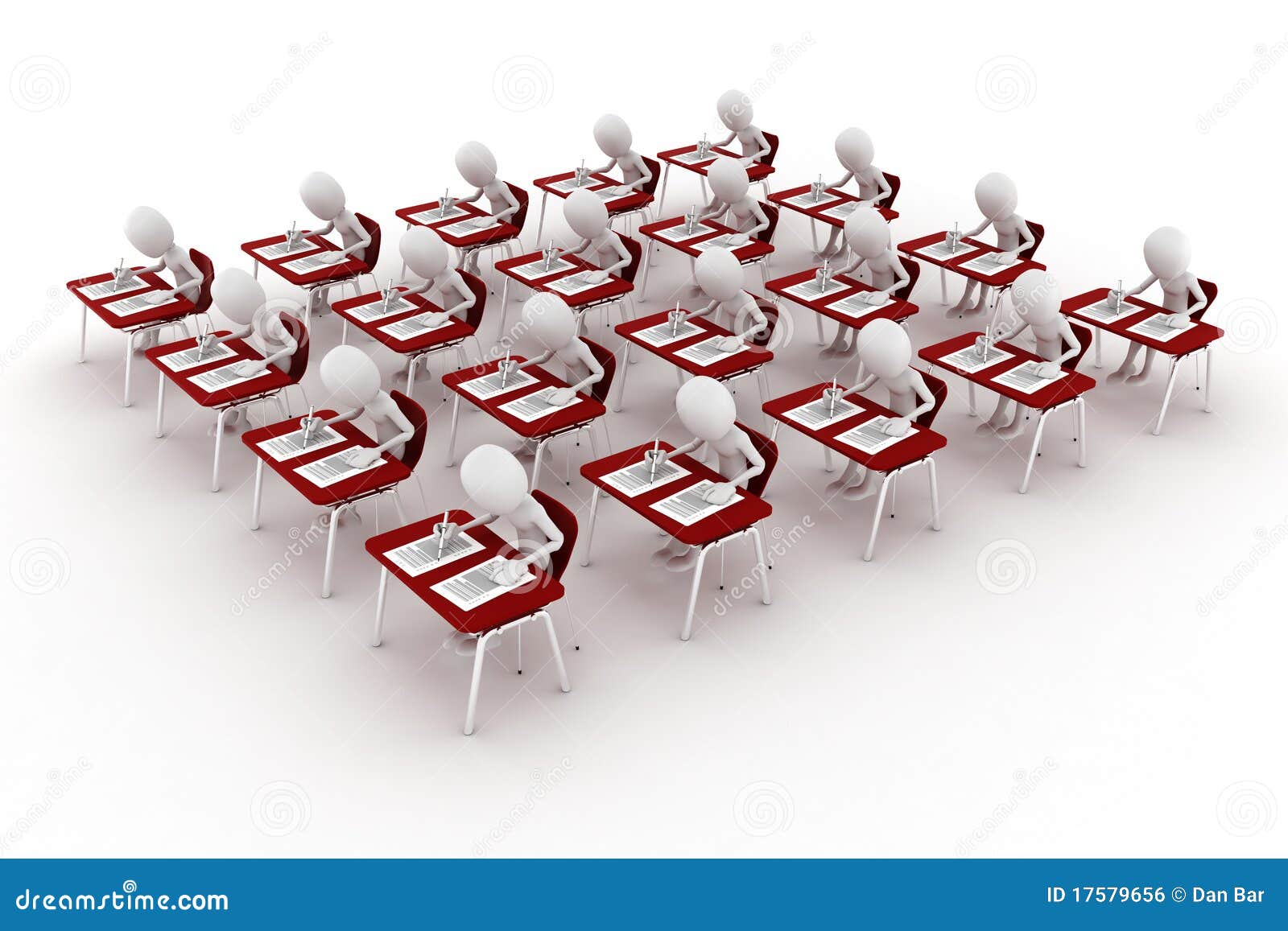 3d Man In Classroom, Exam Test Stock Photo | CartoonDealer.com #17579658