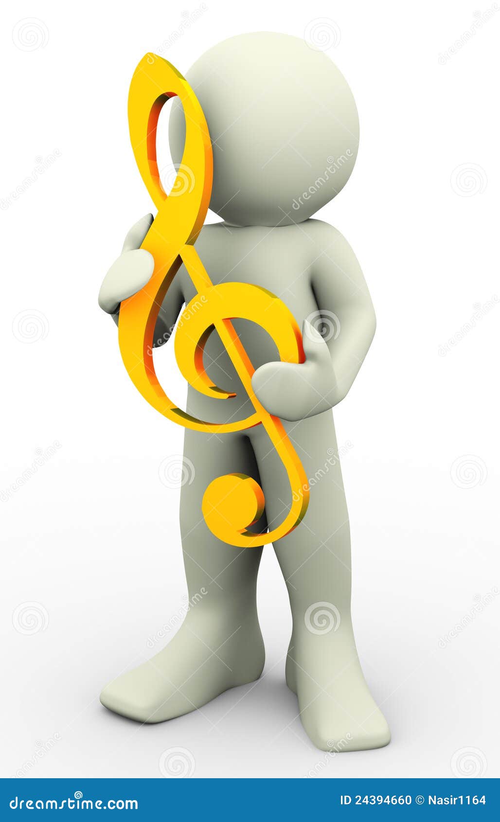 3d man and clef stock illustration. Illustration of human - 24394660