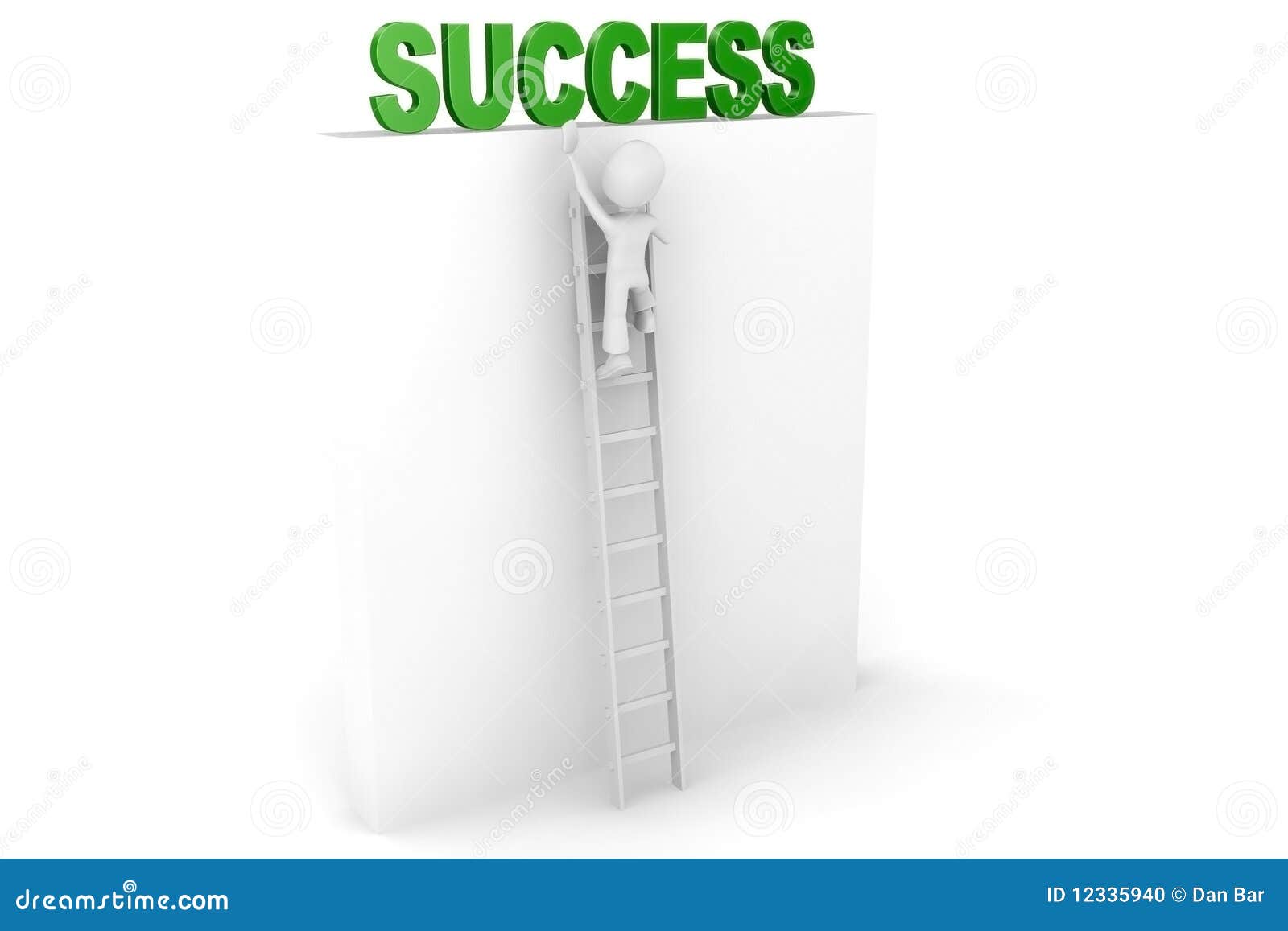 3d man - climbing a leader stock illustration. Illustration of ...