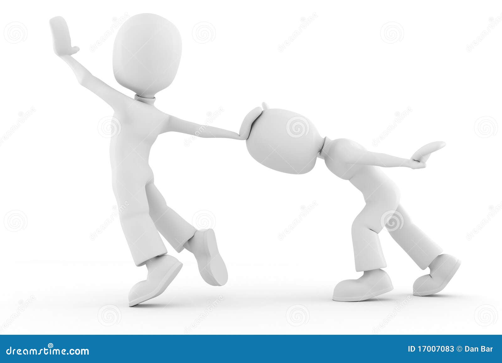 3d Man Competing To Reach Some Imaginary Object Stock Illustration ...