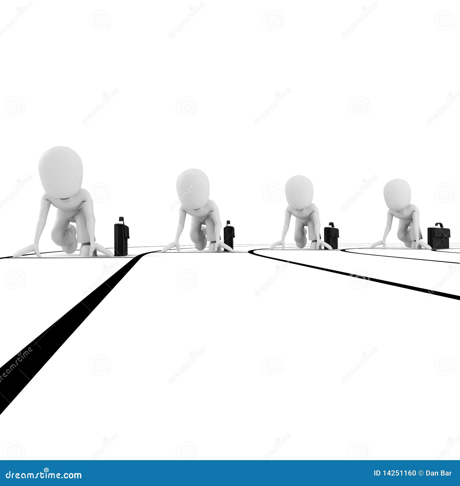 3d man competition stock illustration. Illustration of briefcase - 14251160