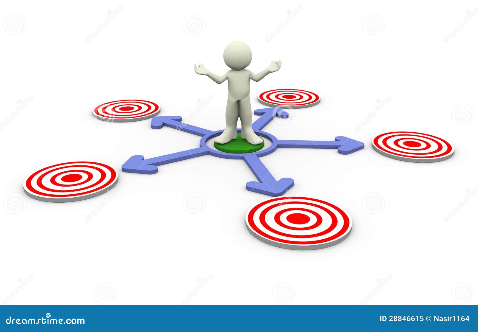 3d Man Confusion about Target Stock Illustration - Illustration of ...