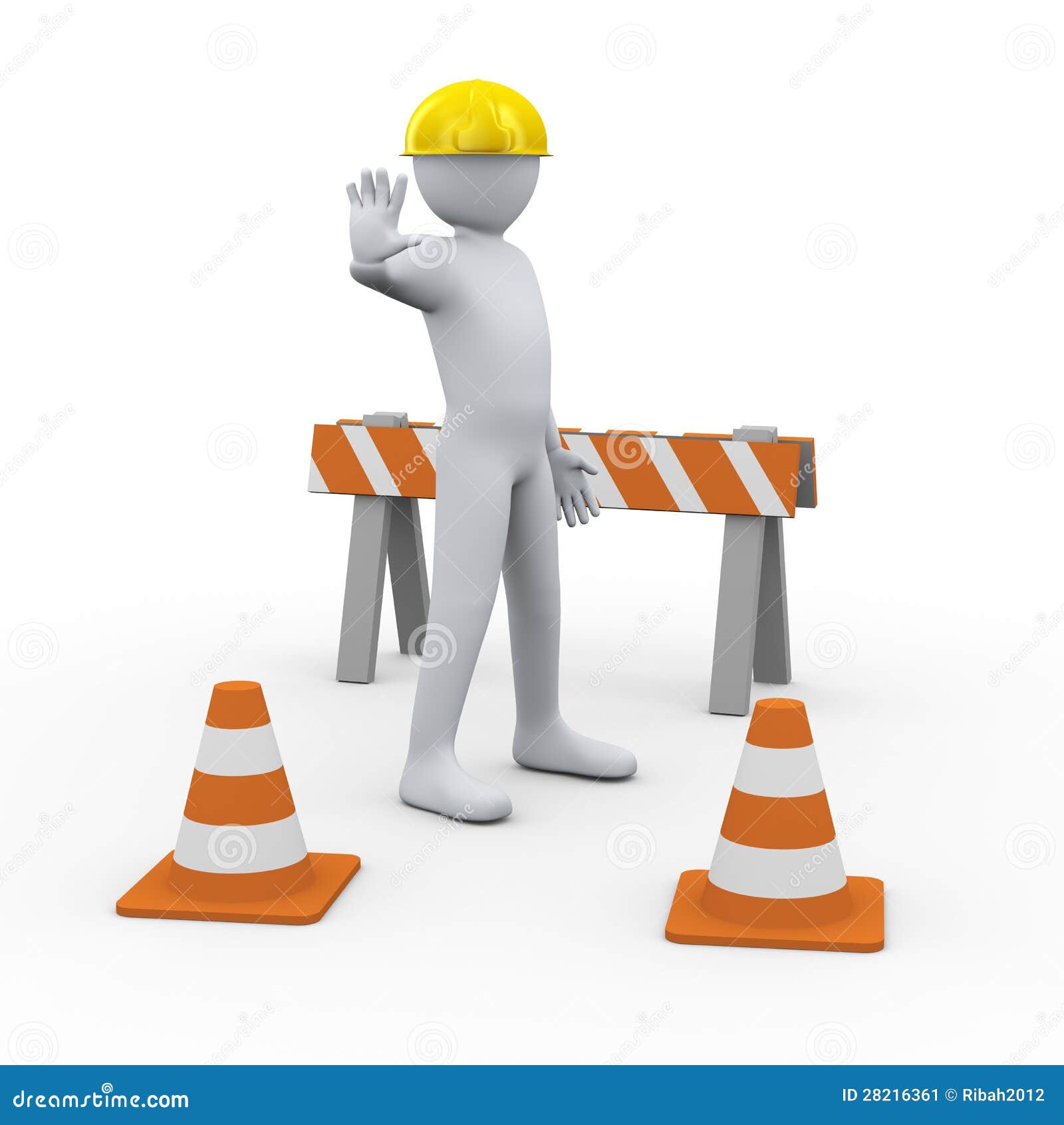 3d Man at Construction Site Stock Illustration - Illustration of danger ...