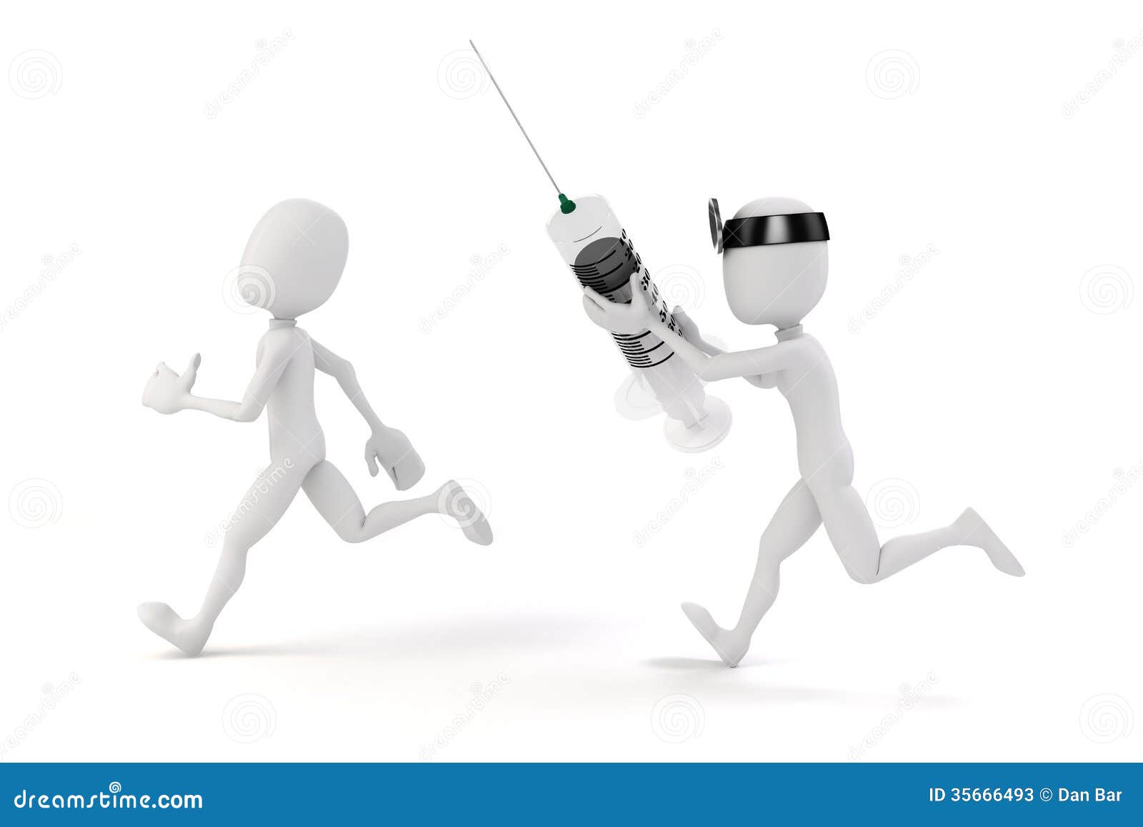 3d man doctor and syringe stock illustration. Illustration of help ...