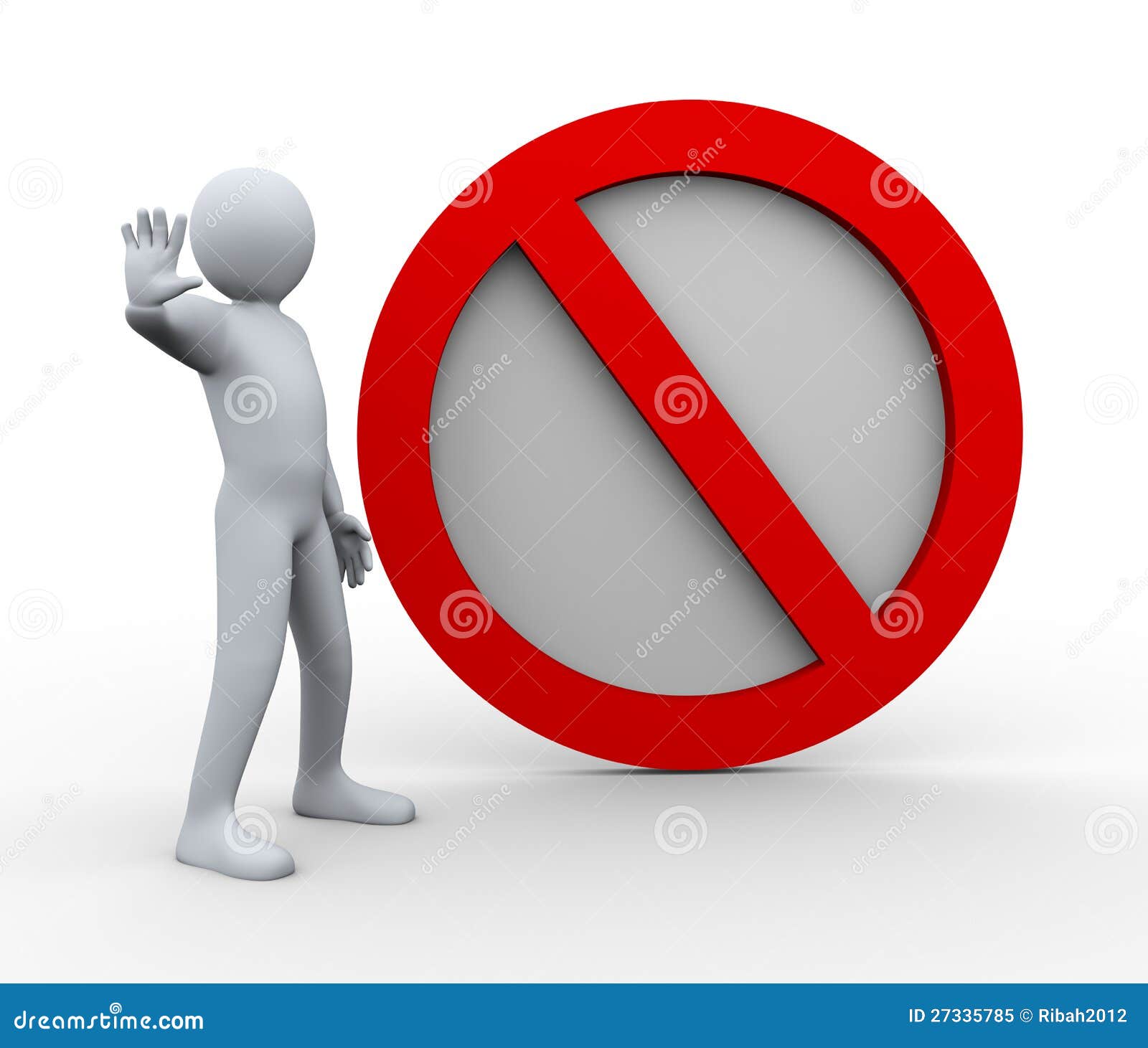 3d man doing stop symbol stock illustration. Illustration of danger ...