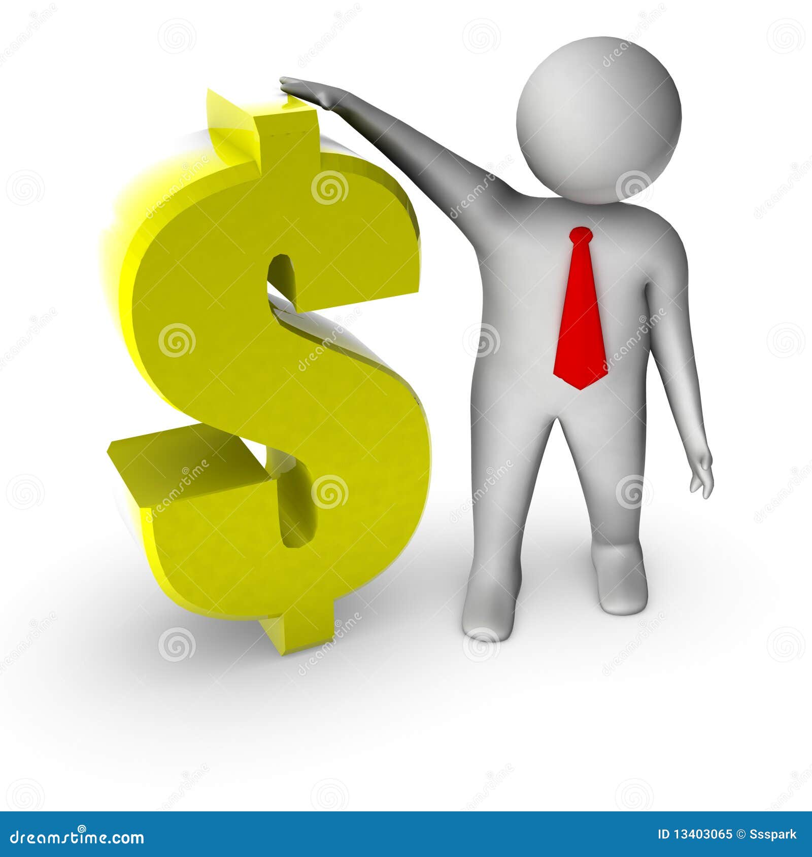 3d man with dollar sign stock illustration. Illustration of gesture ...
