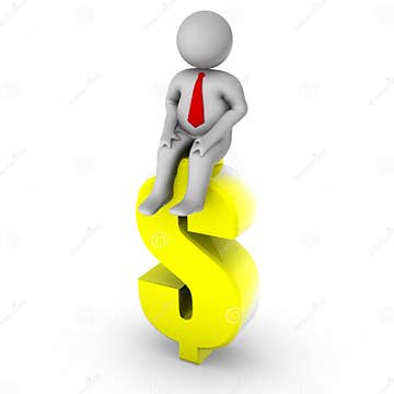 3d man with dollar sign stock illustration. Illustration of isolated ...
