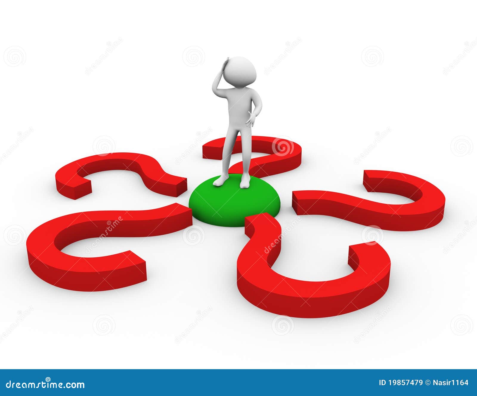 3d Man in Doubt about Decision Stock Illustration - Illustration of ...