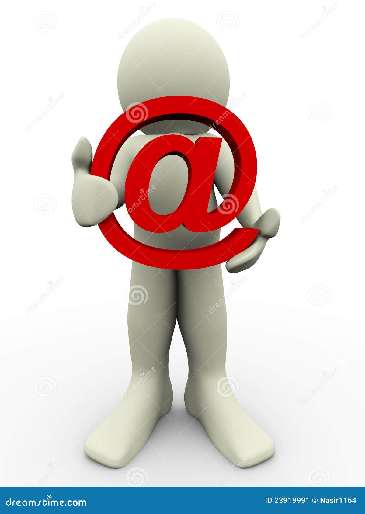 3d man and email sign stock illustration. Illustration of request ...