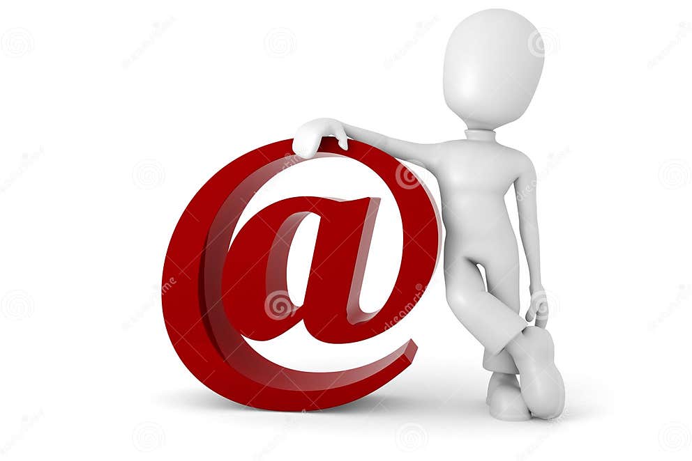 3d Man with the Email Symbol Stock Illustration - Illustration of ...
