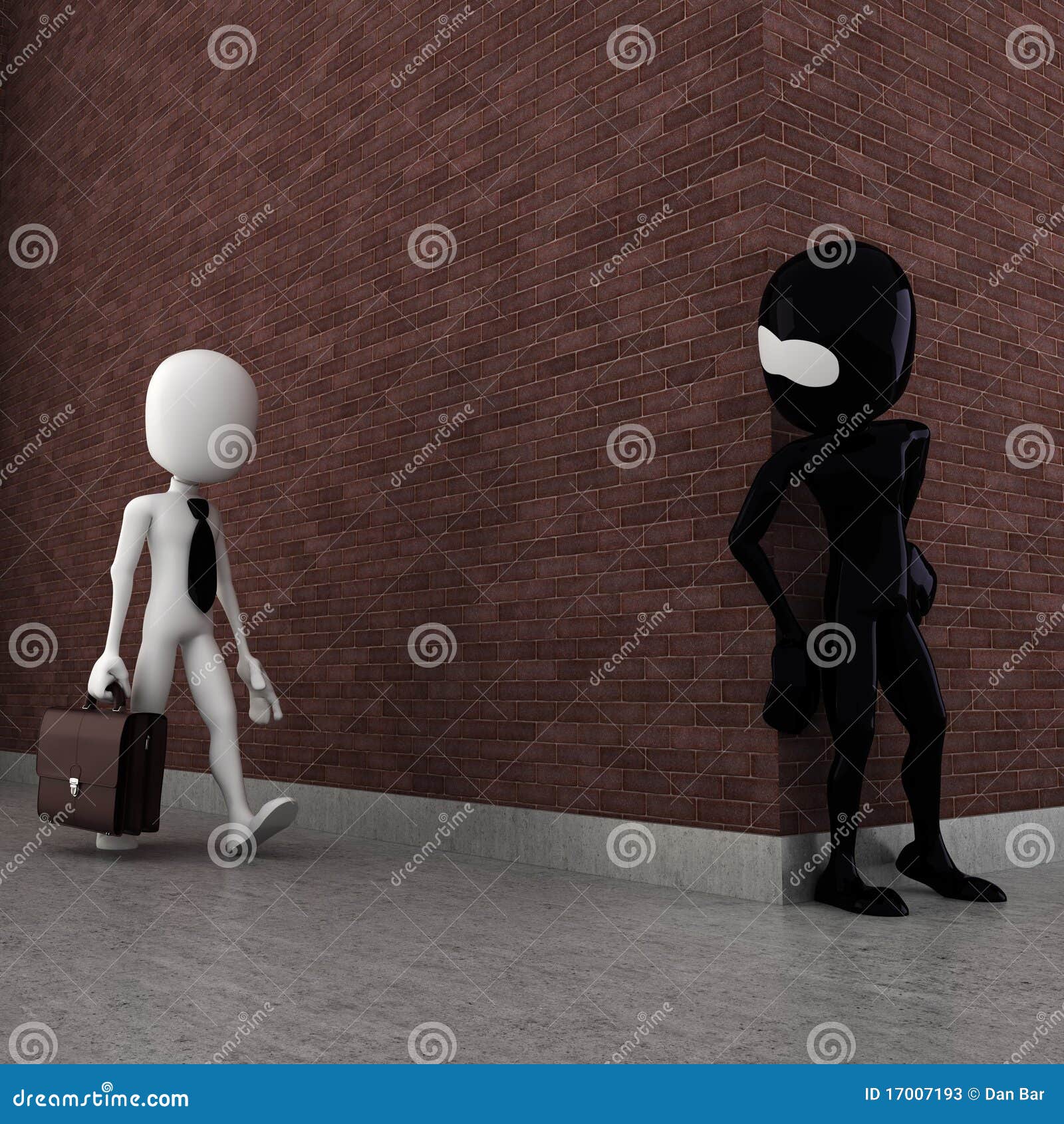 3d Man Evil Criminal Waiting Stock Illustration - Illustration of ...