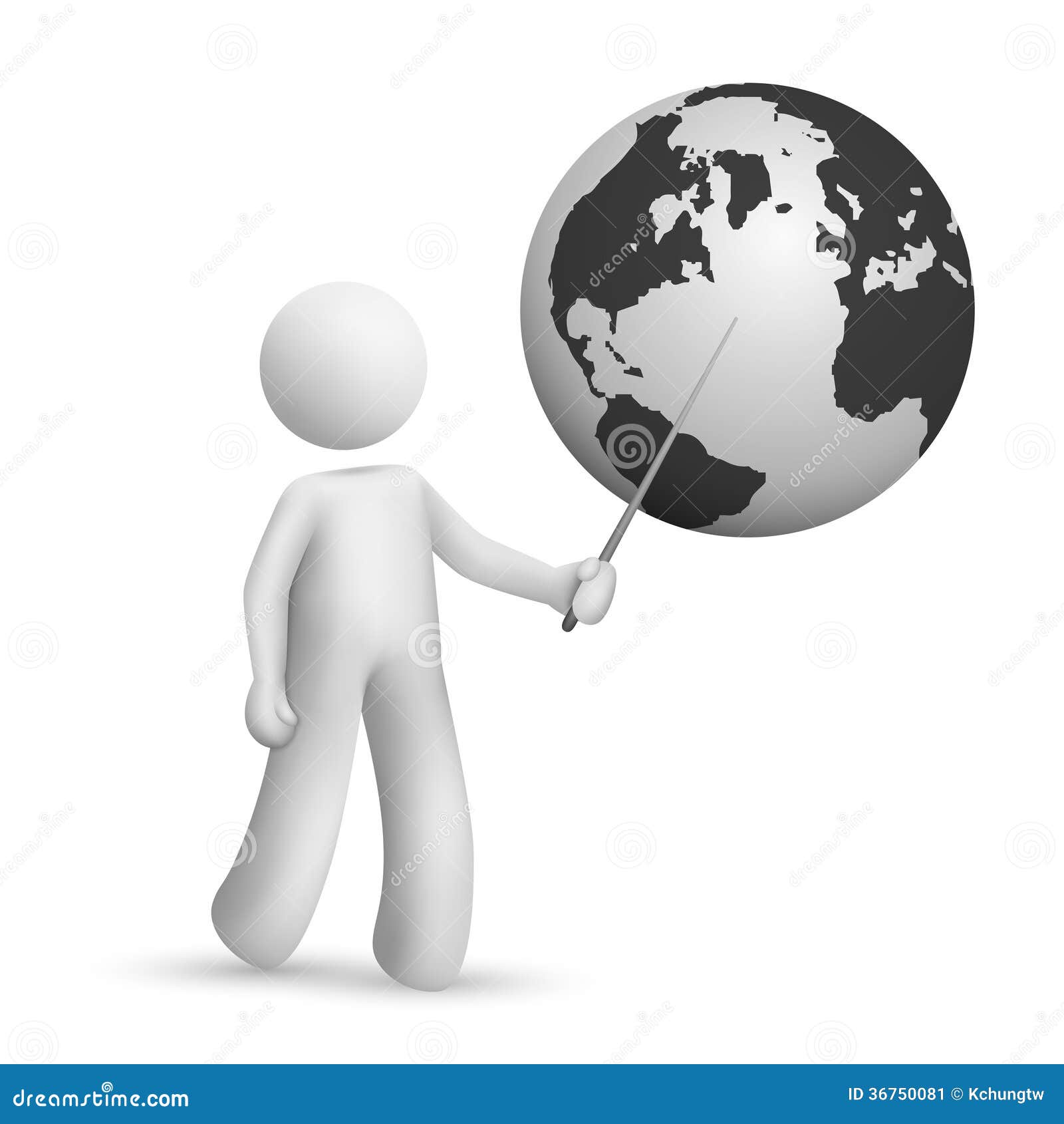 3d Man is Explaining the Earth Stock Vector - Illustration of green ...