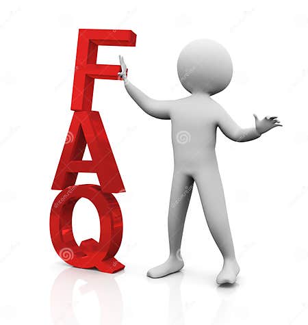 3d man with faq stock illustration. Illustration of text - 19662012