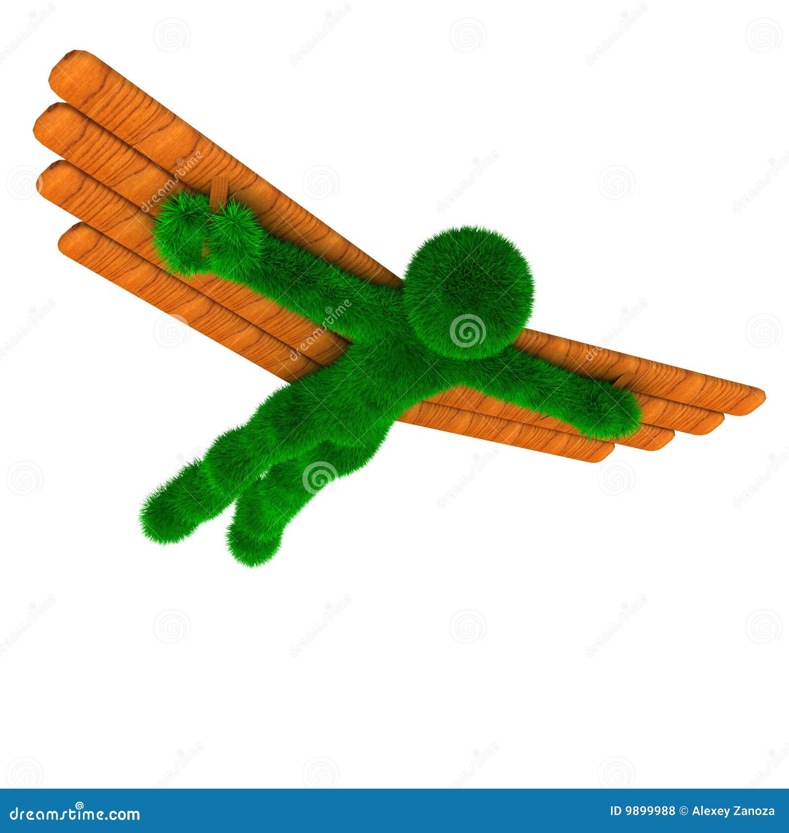 3D Man Fly Isolated on White. Stock Illustration - Illustration of ...