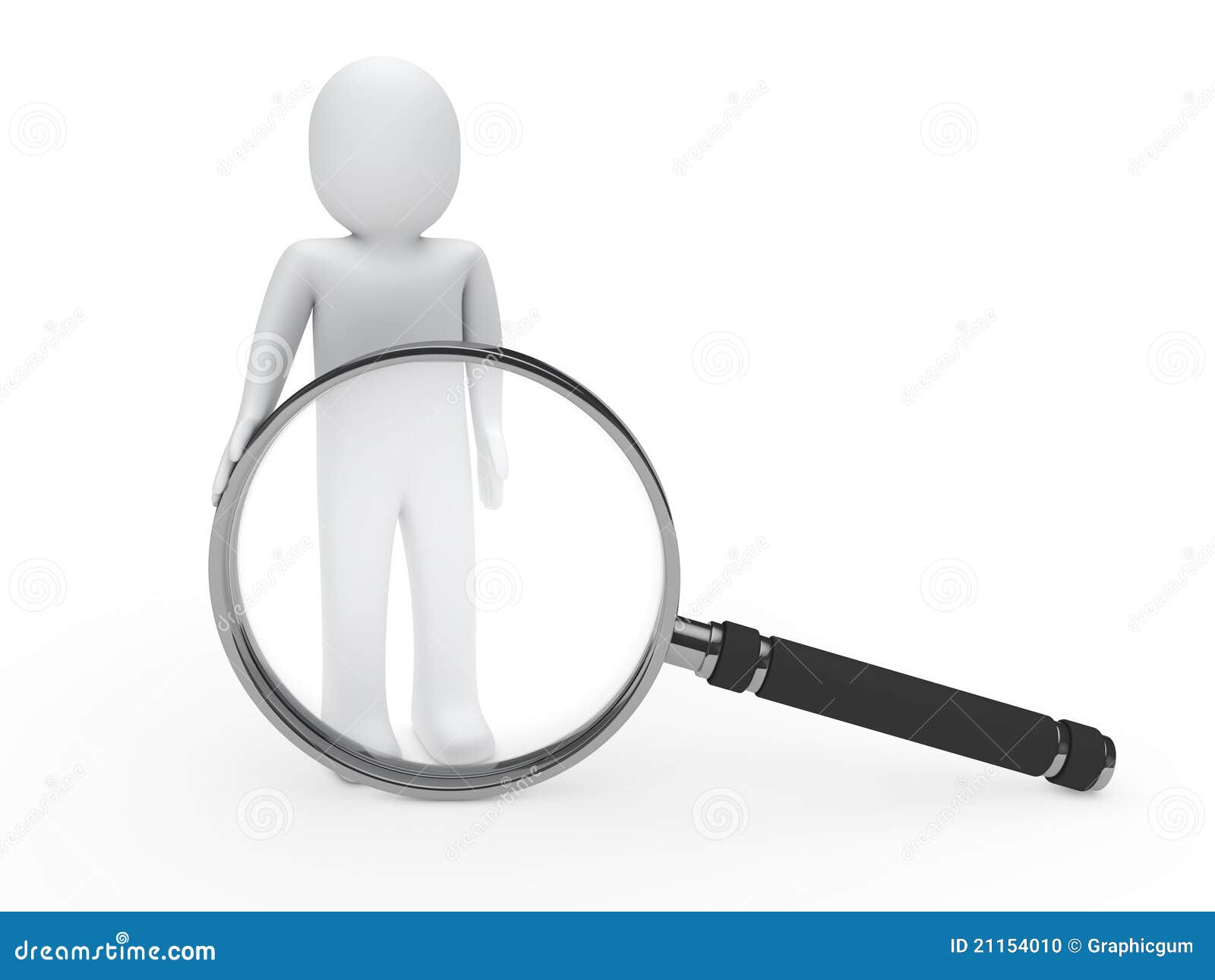 3d man glass magnify stock illustration. Illustration of glass - 21154010