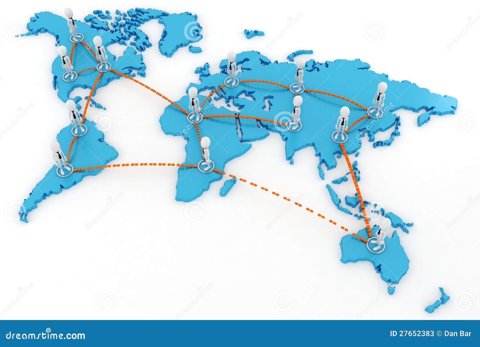 3d Man Global Business Concept Stock Illustration - Illustration of ...