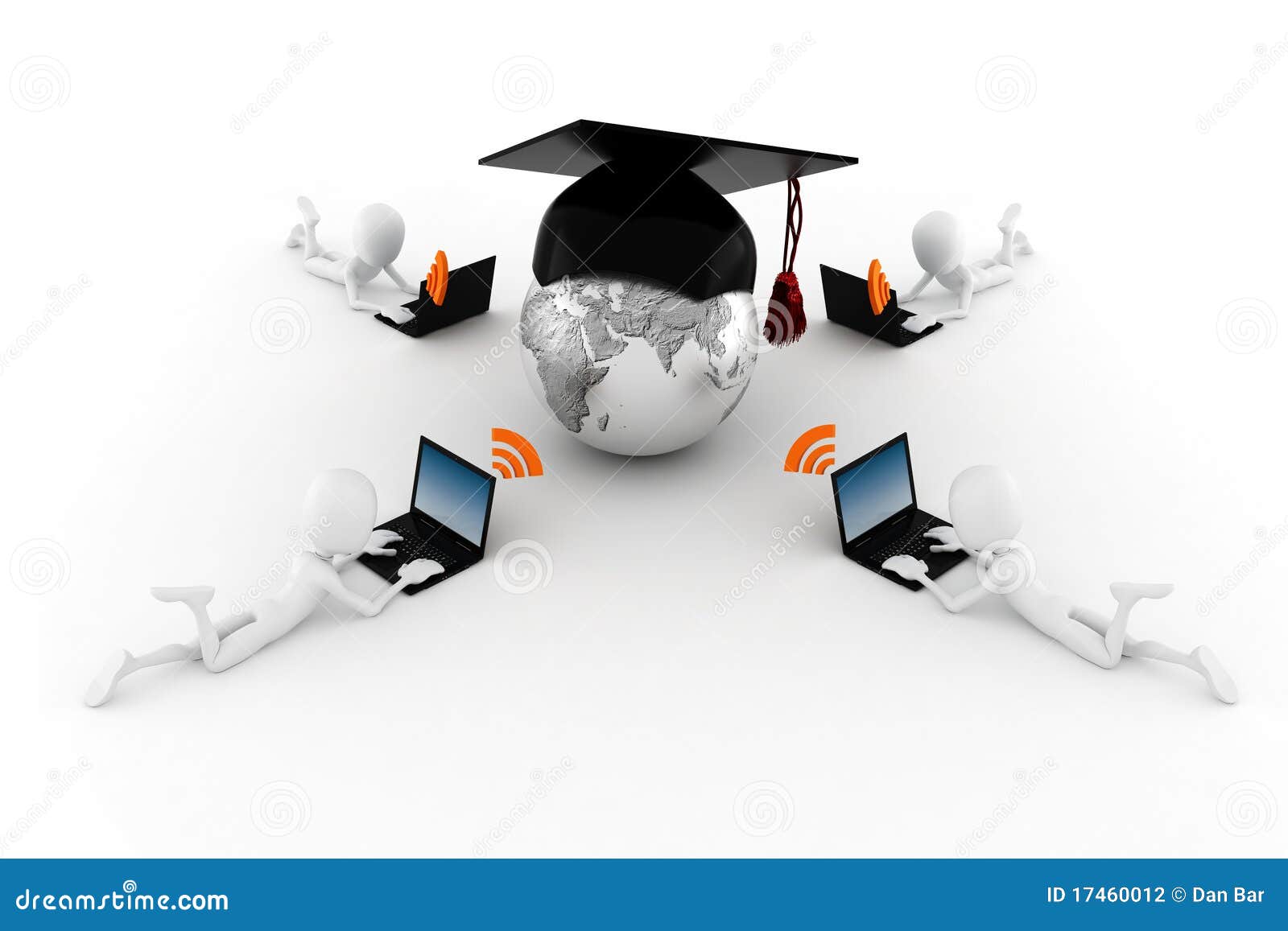 3d man, global e-learning stock illustration. Illustration of concept ...
