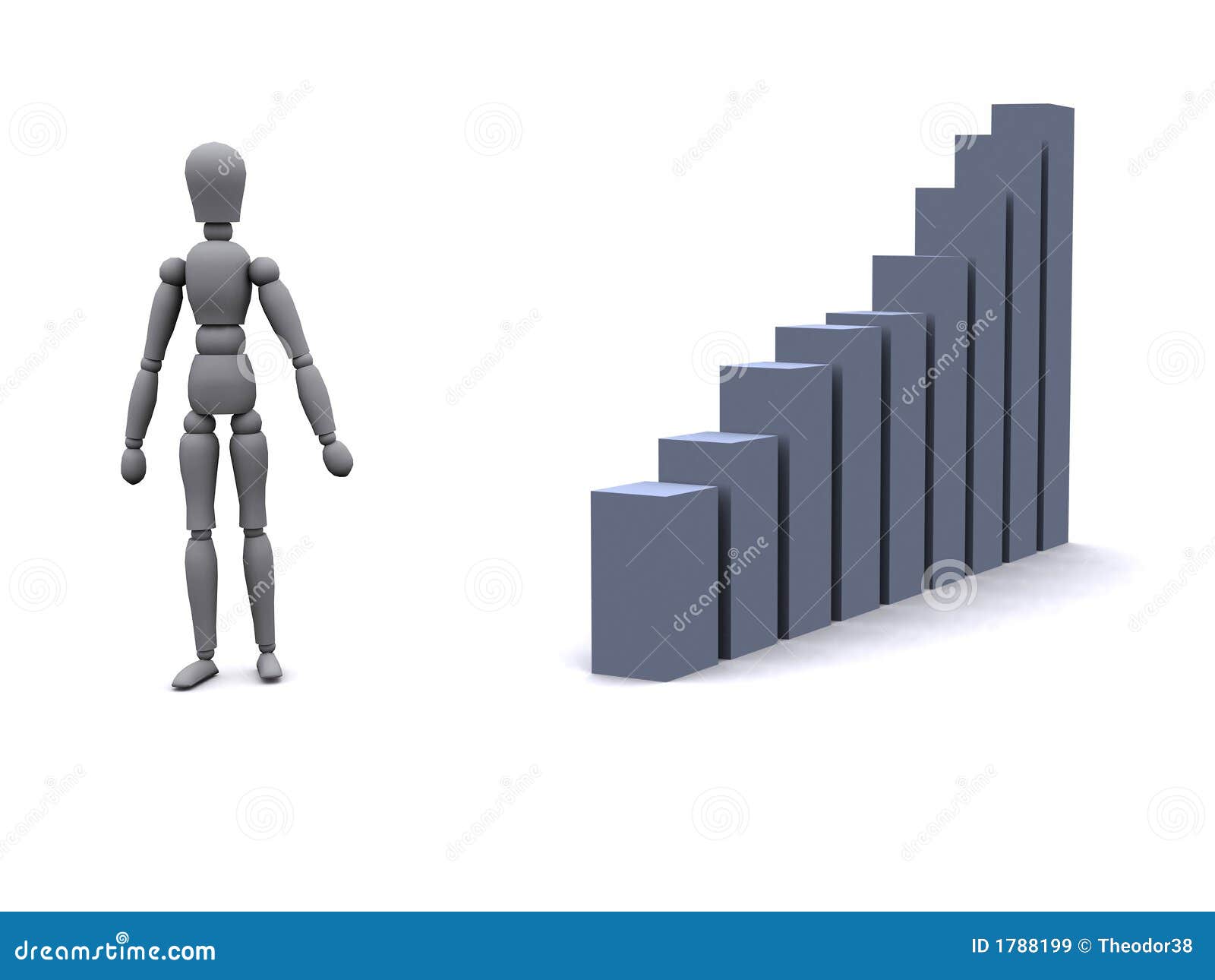 3d Man And Graph Picture. Image: 1788199
