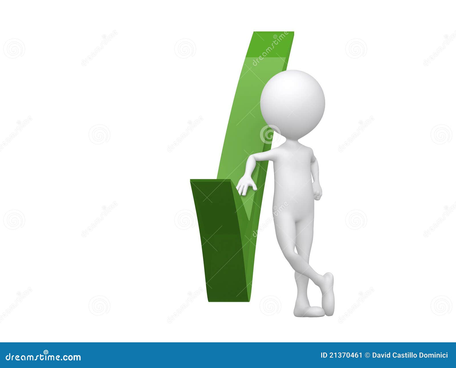 3d Man With A Green Check Mark. Royalty-Free Stock Photo ...