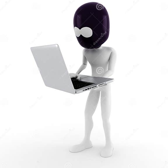 3d man hacker stock illustration. Illustration of business - 27654337