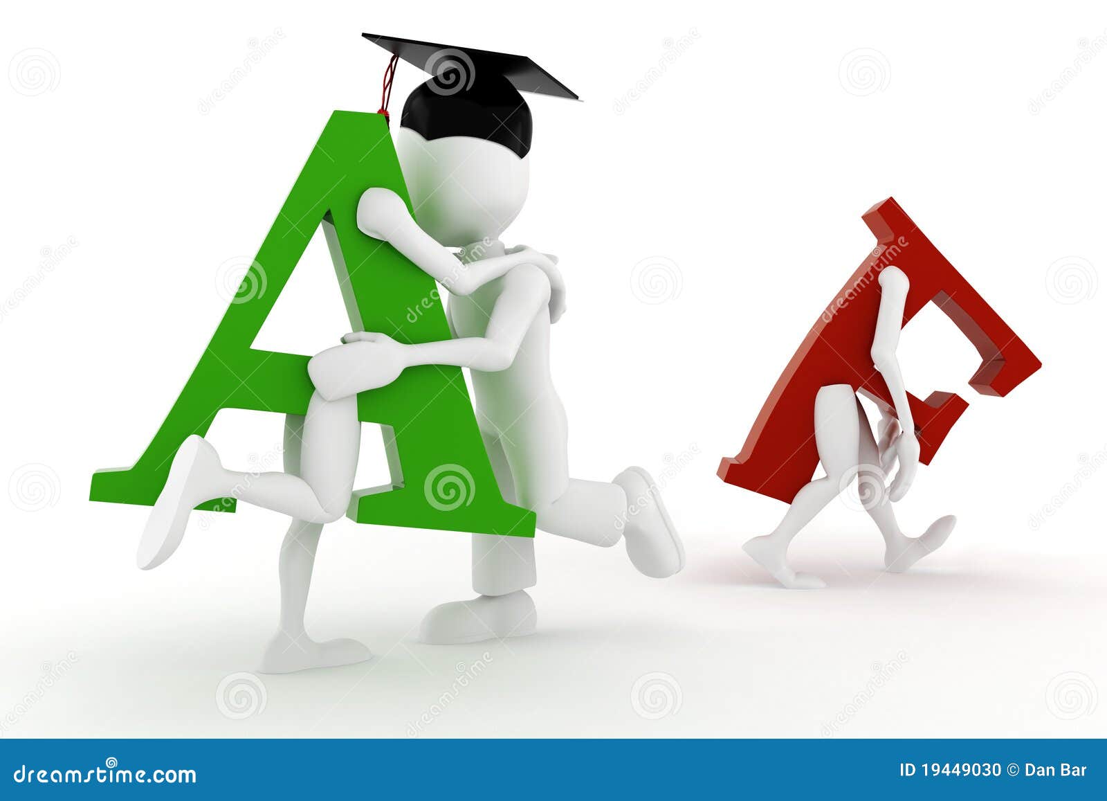 3d Man Happy Student a Grade Stock Illustration - Illustration of idea ...