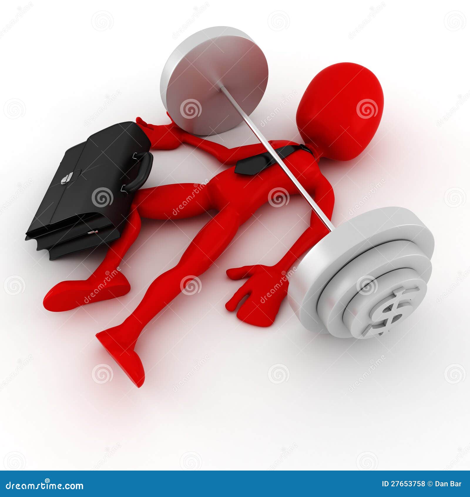 3d Man Hard Time in Business Concept Stock Illustration - Illustration ...