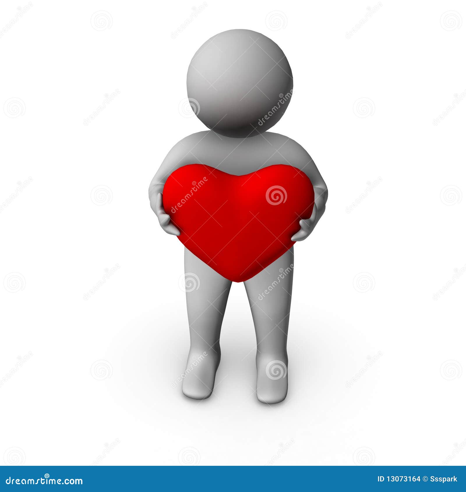 3d man with heart stock illustration. Illustration of magic - 13073164