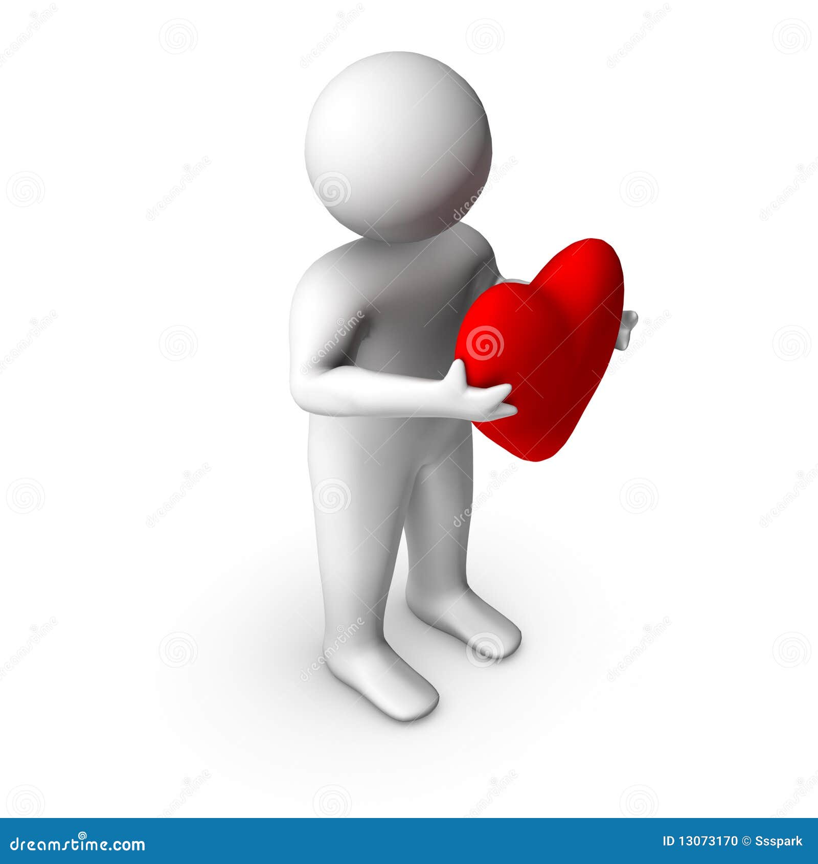 3d man with heart stock illustration. Illustration of inspiration ...