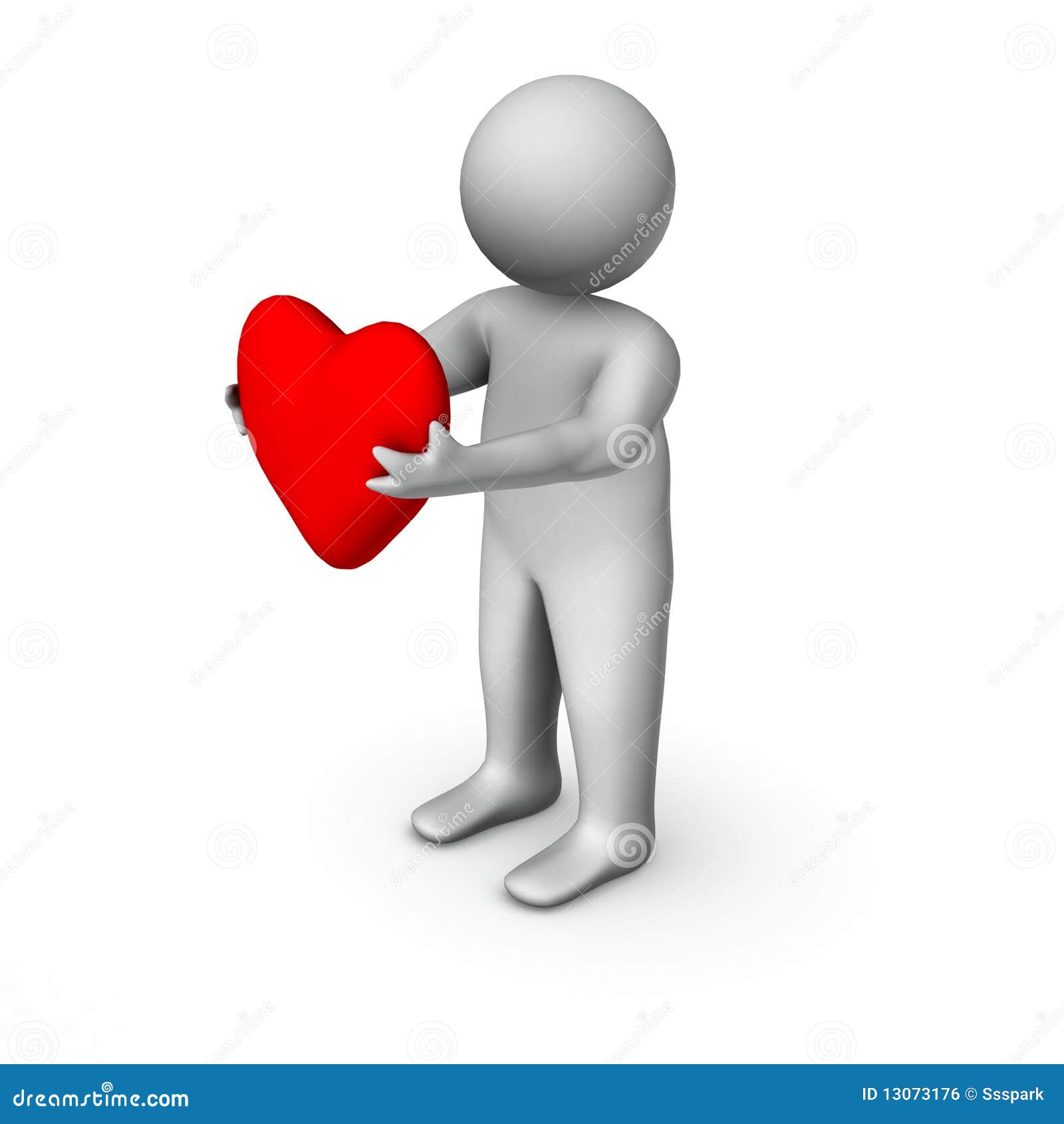 3d Man With Heart Royalty-Free Stock Image | CartoonDealer.com #13073176