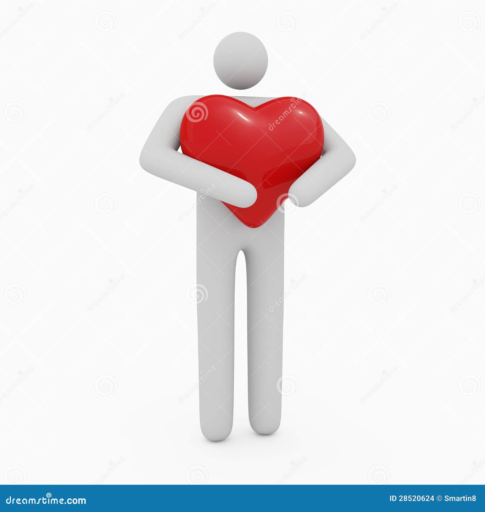 3D Man & Heart stock illustration. Illustration of symbol - 28520624