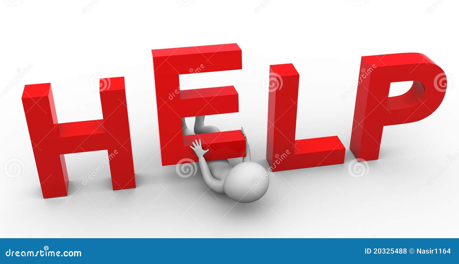 3d man help stock illustration. Illustration of information - 20325488