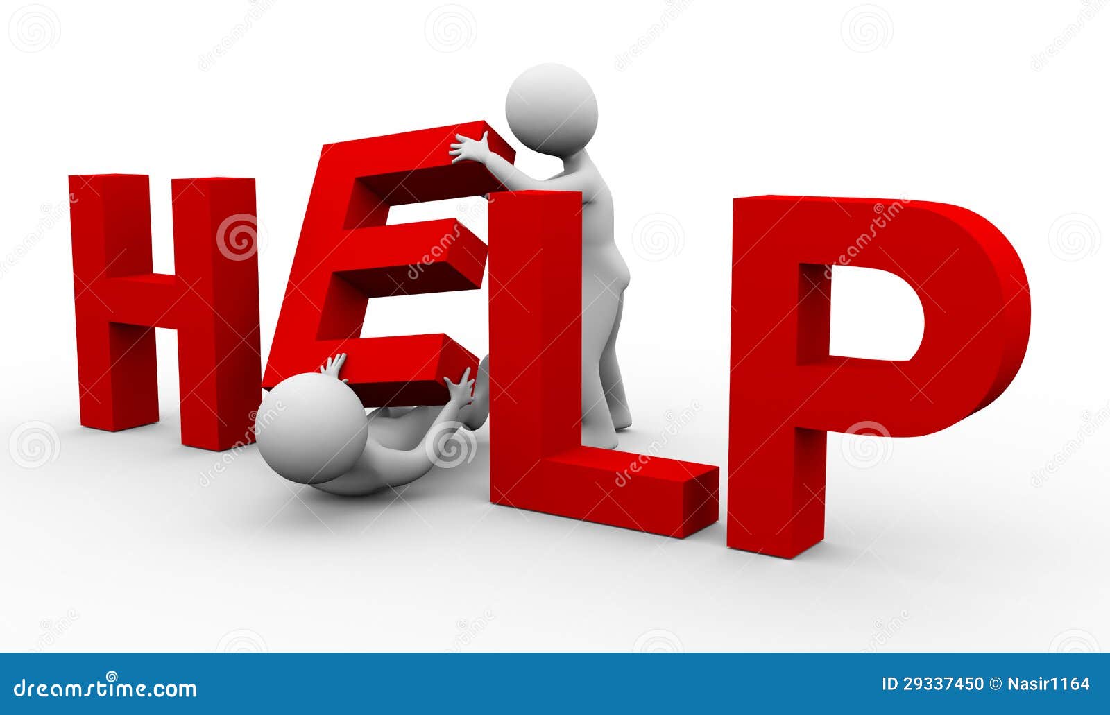 3d man help stock illustration. Illustration of character - 29337450