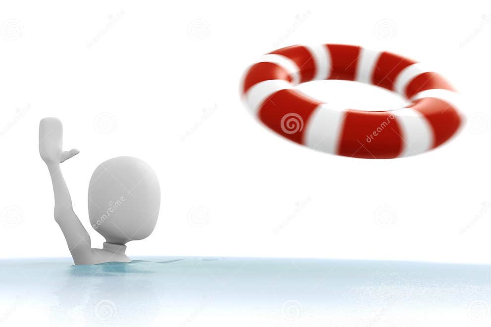 3d Man, Help, Isolated on White Background Stock Illustration ...