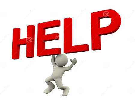 3d man help text stock illustration. Illustration of cartoon - 23947722