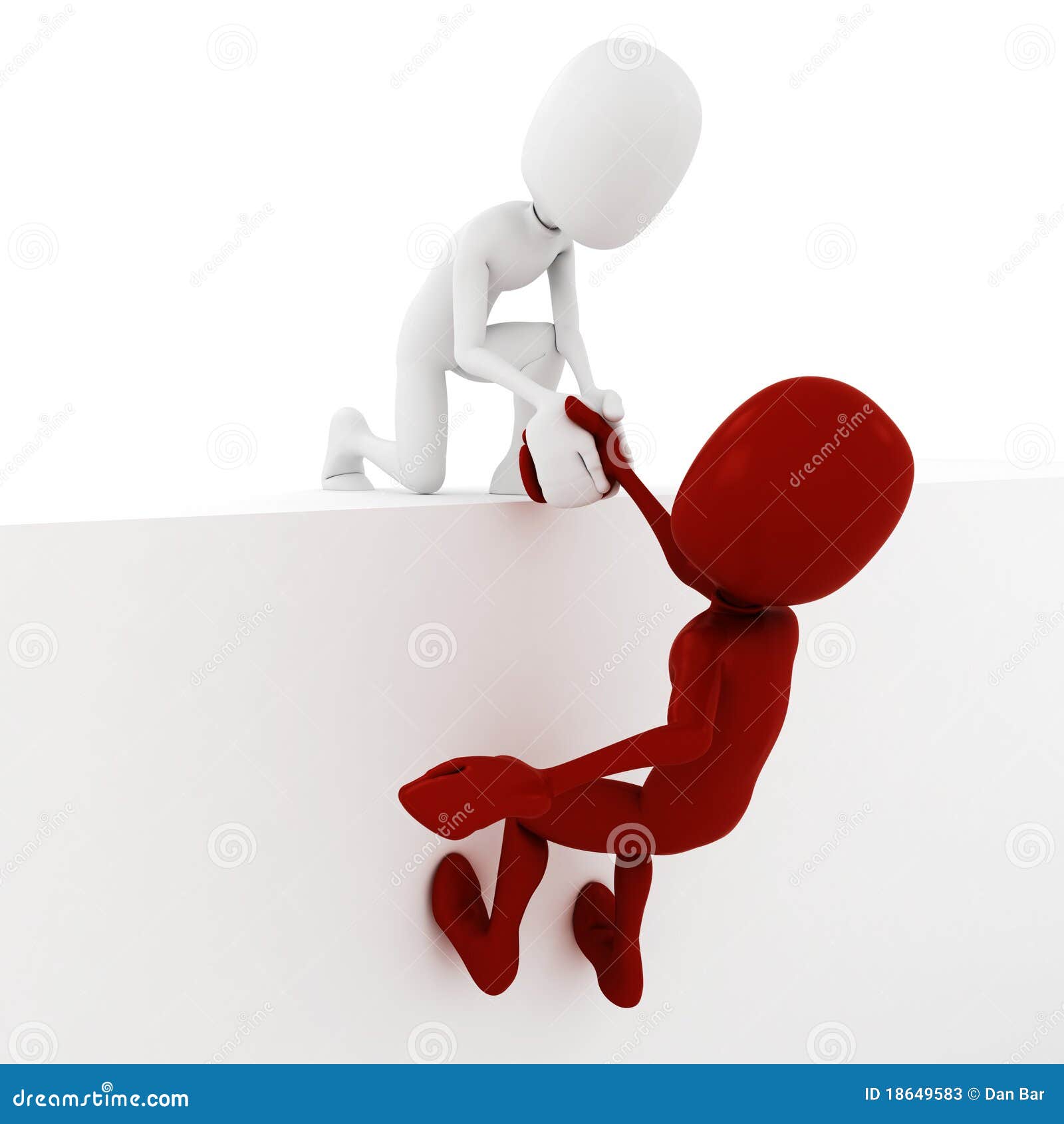 3d Man Helping Another 3d Man Stock Illustration - Illustration of ...