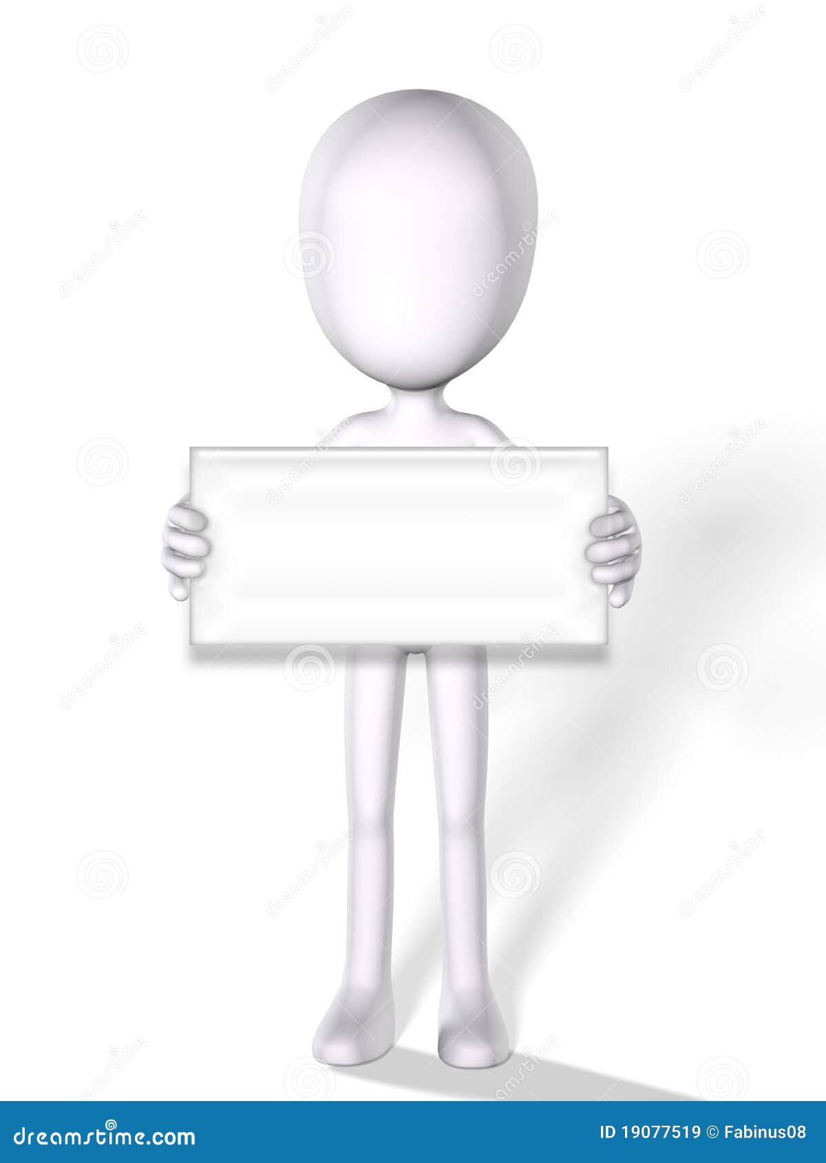 3D Man Holding Blank Sign stock illustration. Illustration of note ...