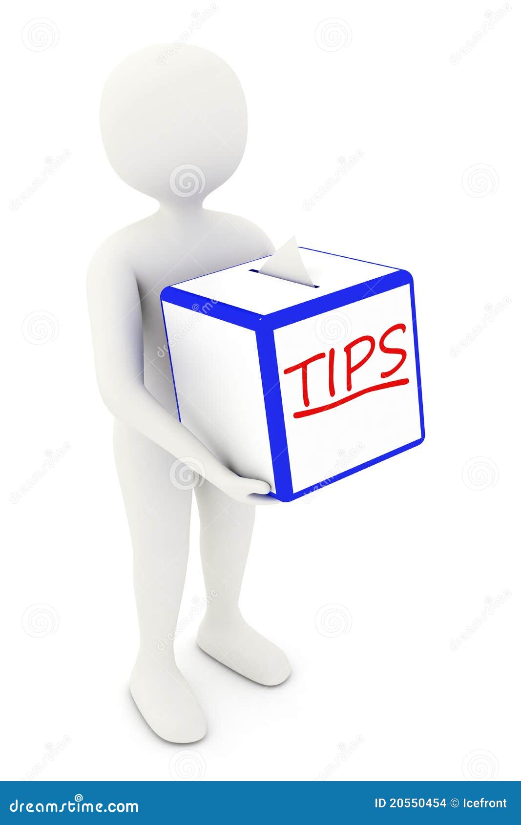 3d Man Holding Box with Tips Stock Illustration - Illustration of ...