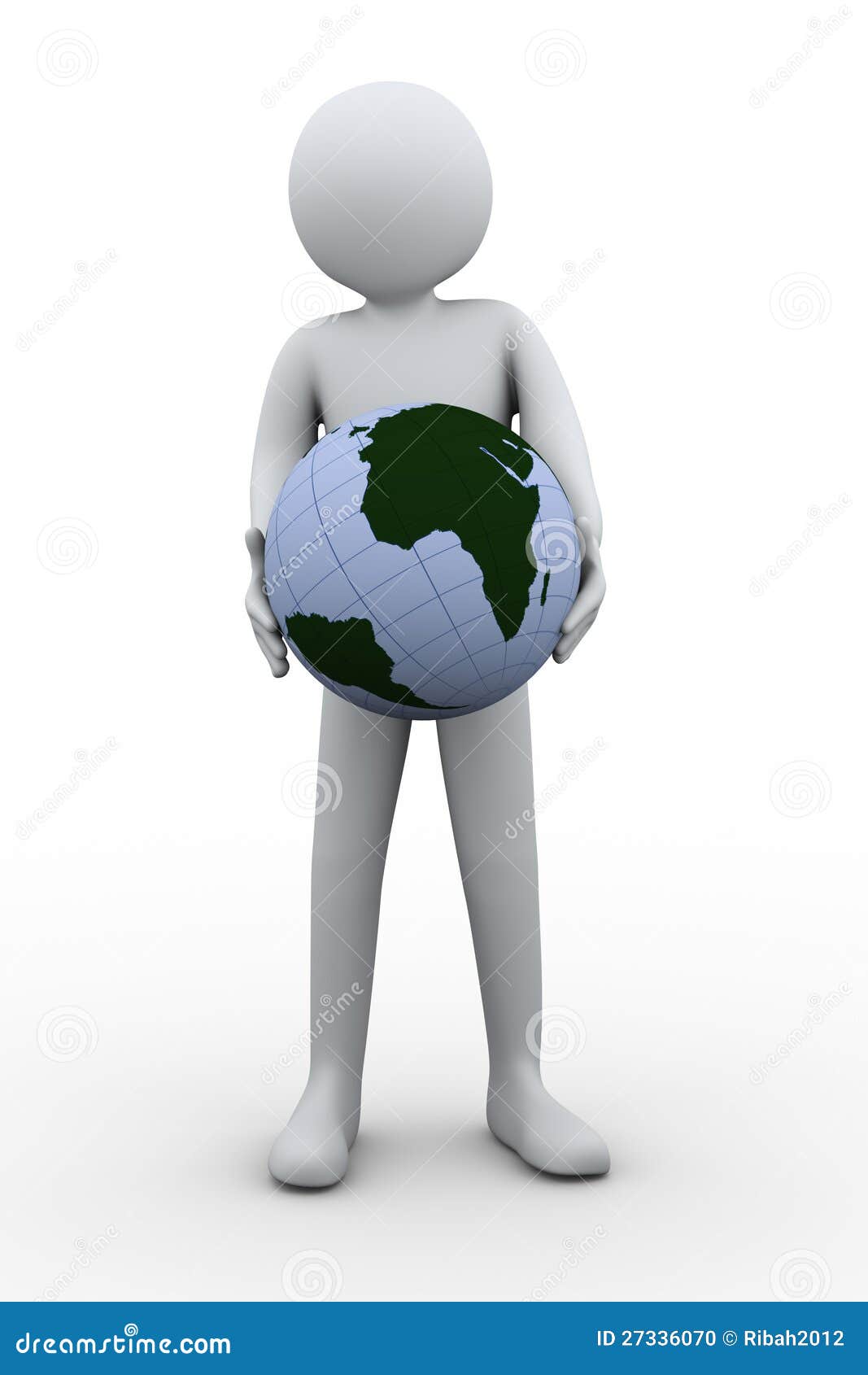 3d man holding globe stock illustration. Illustration of hand - 27336070