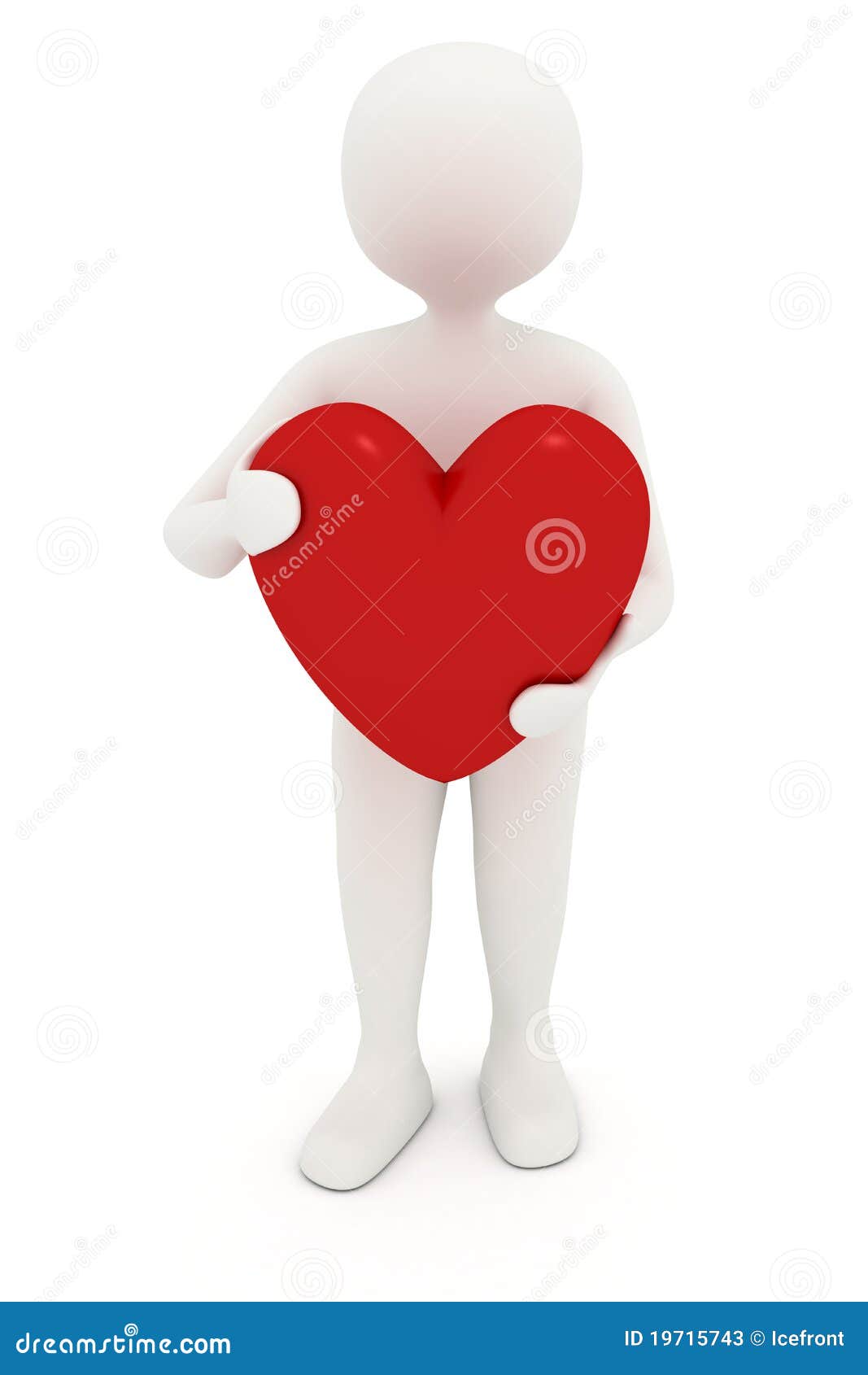 3d Man Holding Heart Stock Photos - Image: 19715743