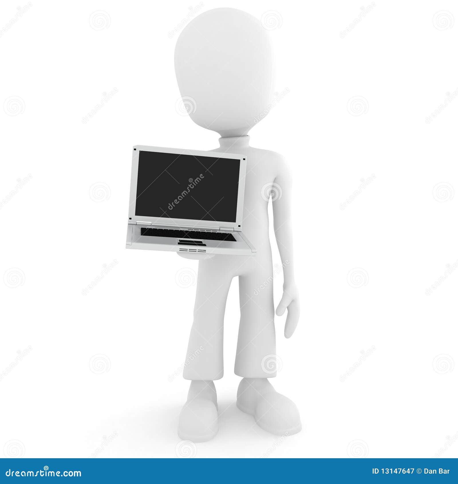3d man holding a laptop stock illustration. Illustration of browsing ...