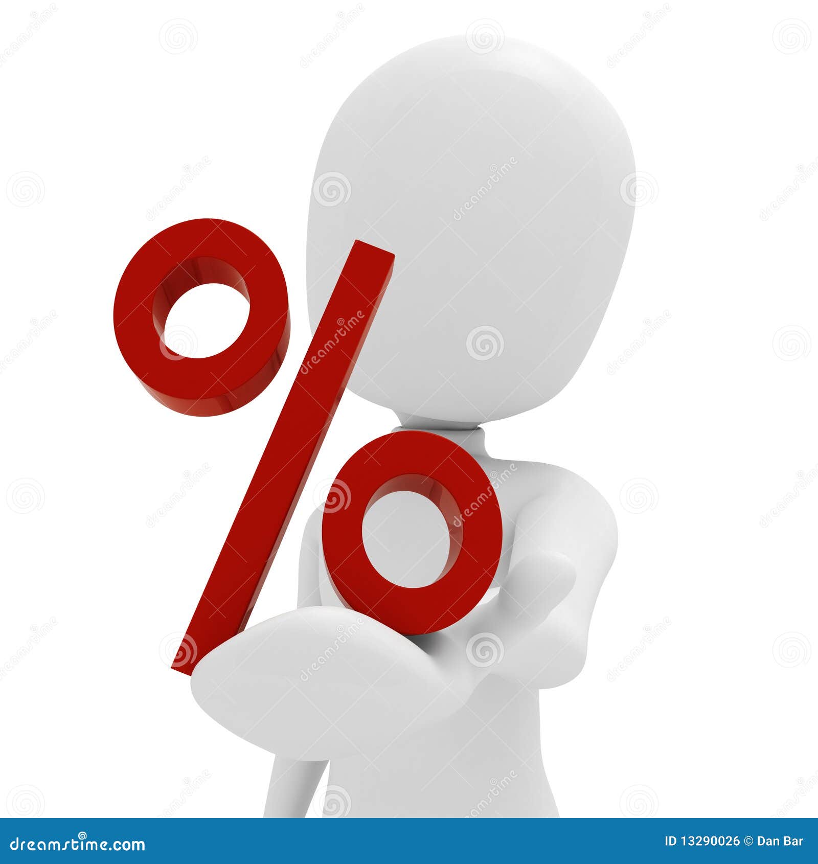 3d Man And The Percentage Symbol Stock Photography | CartoonDealer.com ...