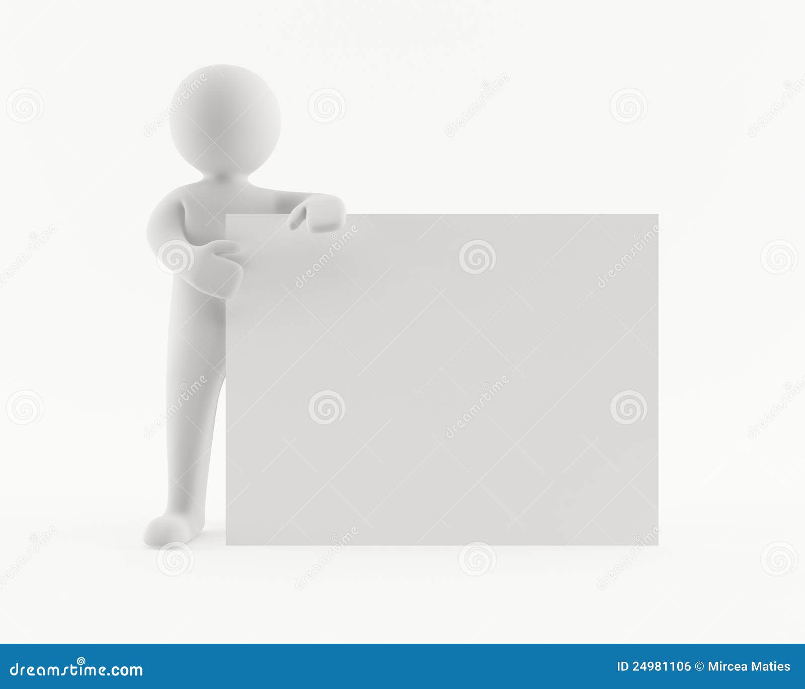 3D man holding a sign stock illustration. Illustration of business ...